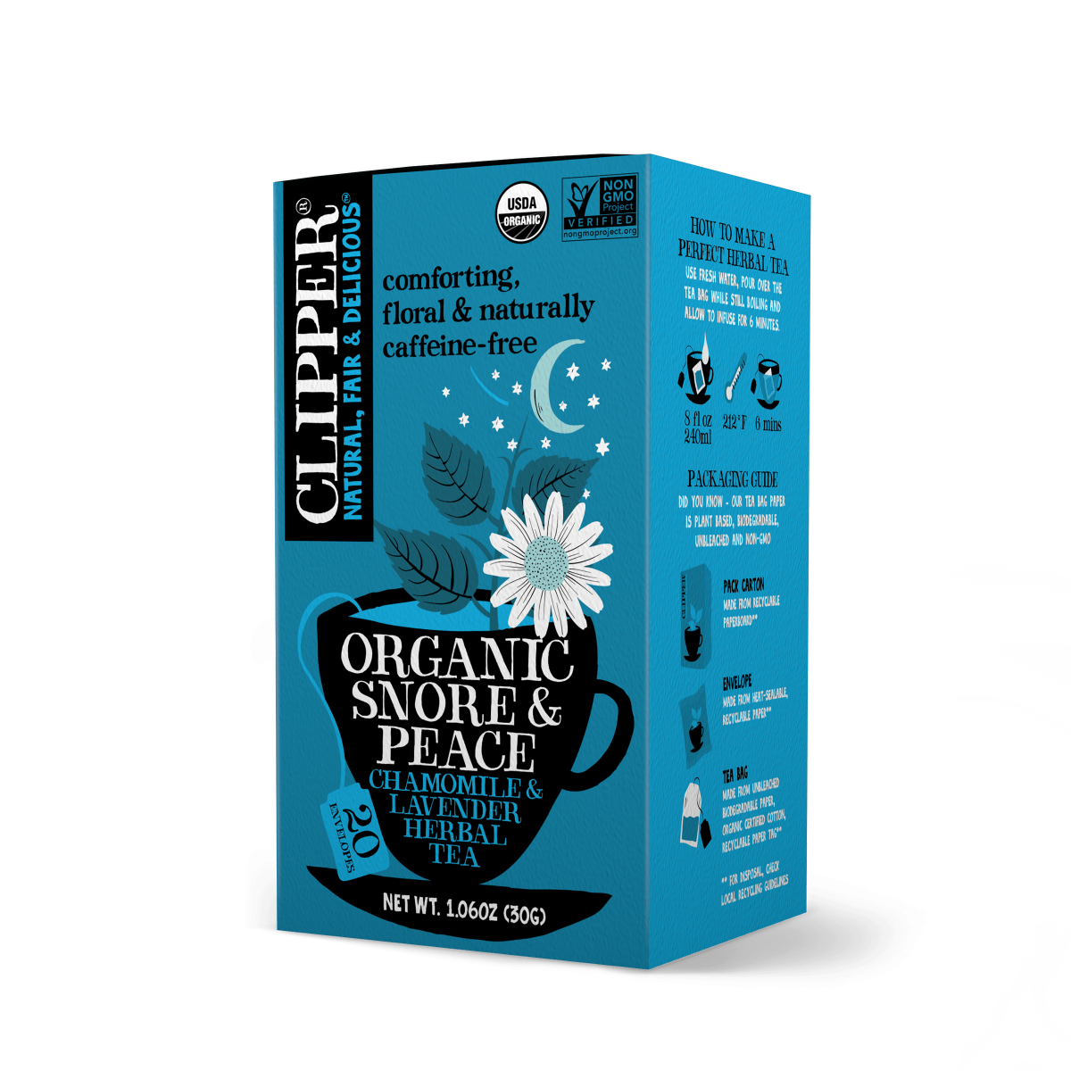 Snore & Peace Organic Chamomile Herbal Tea - Clipper Teas