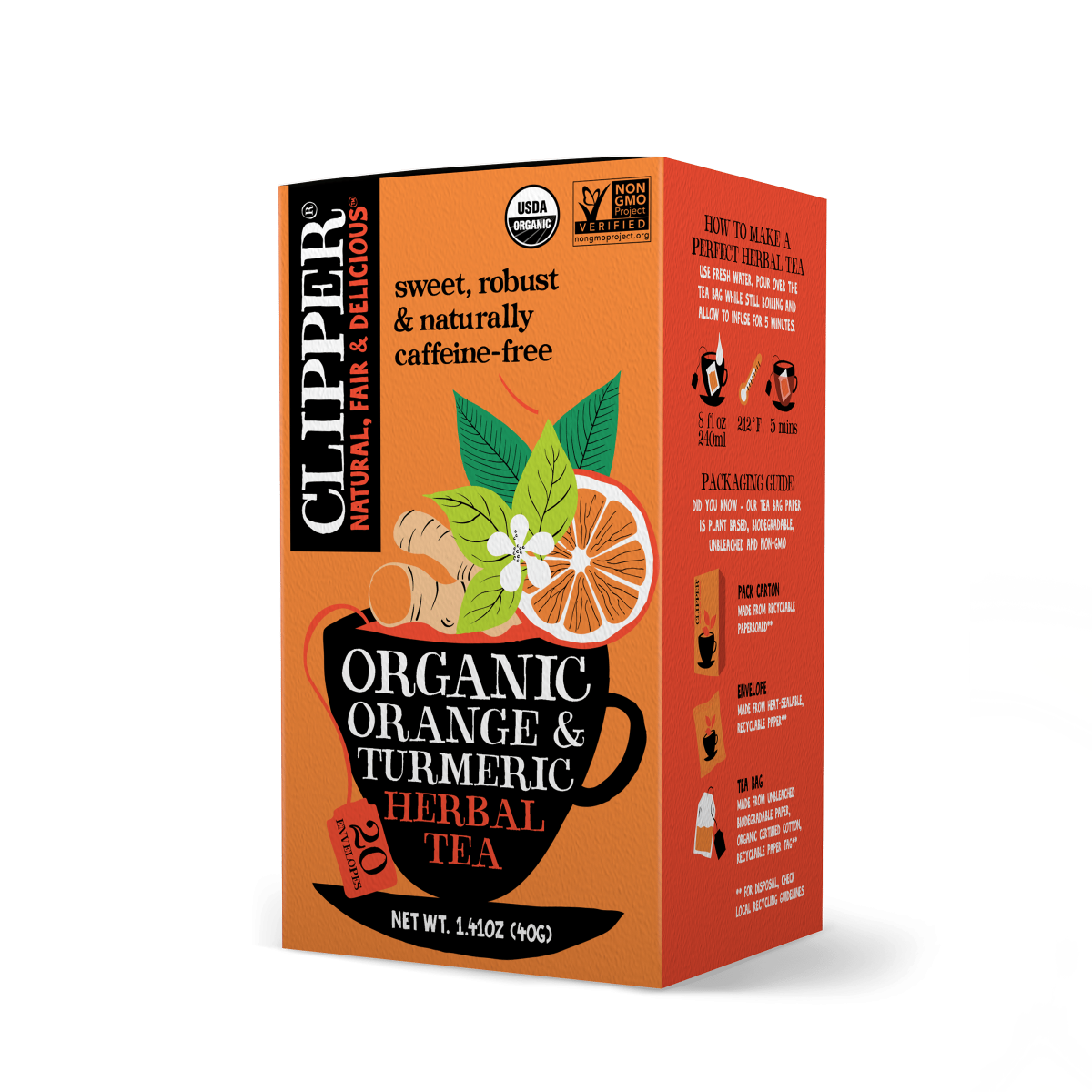 Organic Orange & Turmeric Herbal Tea - Clipper Teas